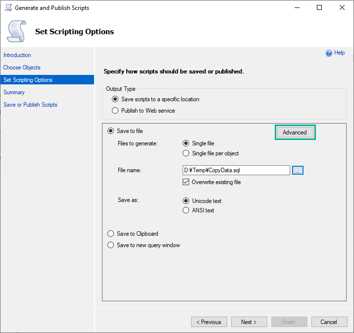 Sql Server スクリプトを生成してテーブルのデータをコピーする方法 Microsoft Sql Server 入門 Sql Server 入門